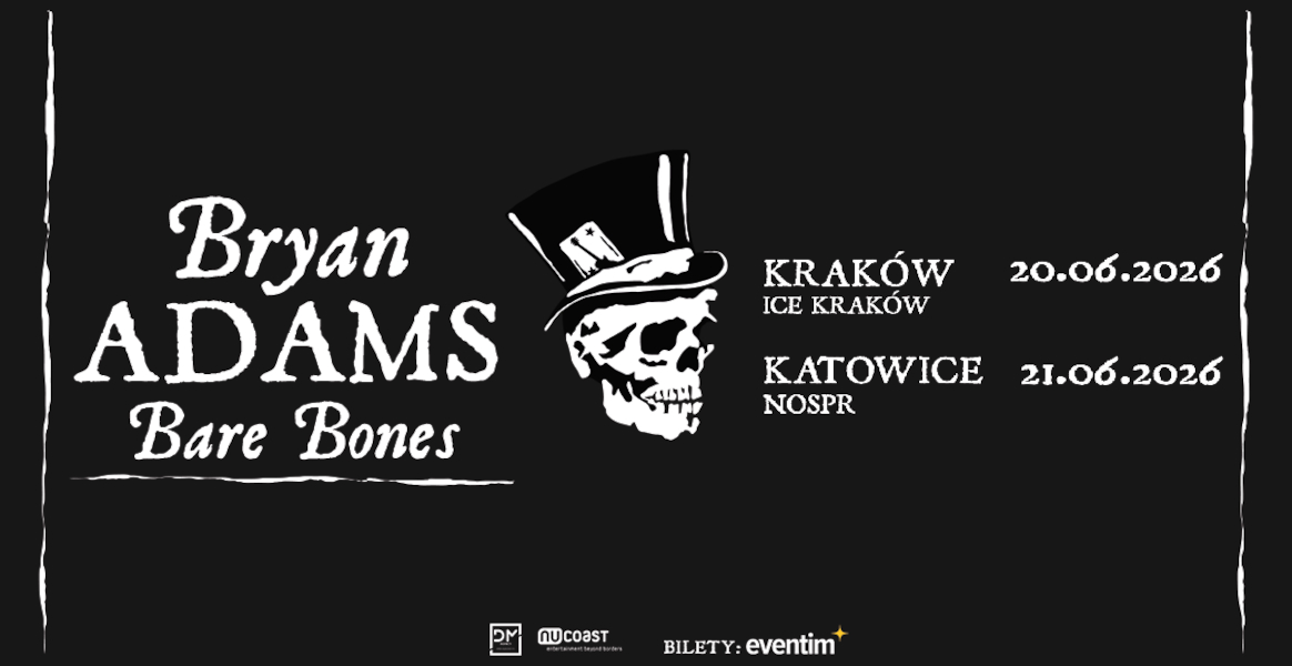 Bryan Adams Bare Bones w Polsce 2026 – Kraków i Katowice – bilety
