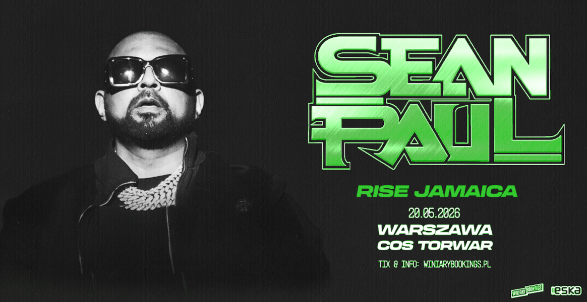 Sean Paul w Warszawie – koncert 20 maja 2026, COS Torwar – bilety